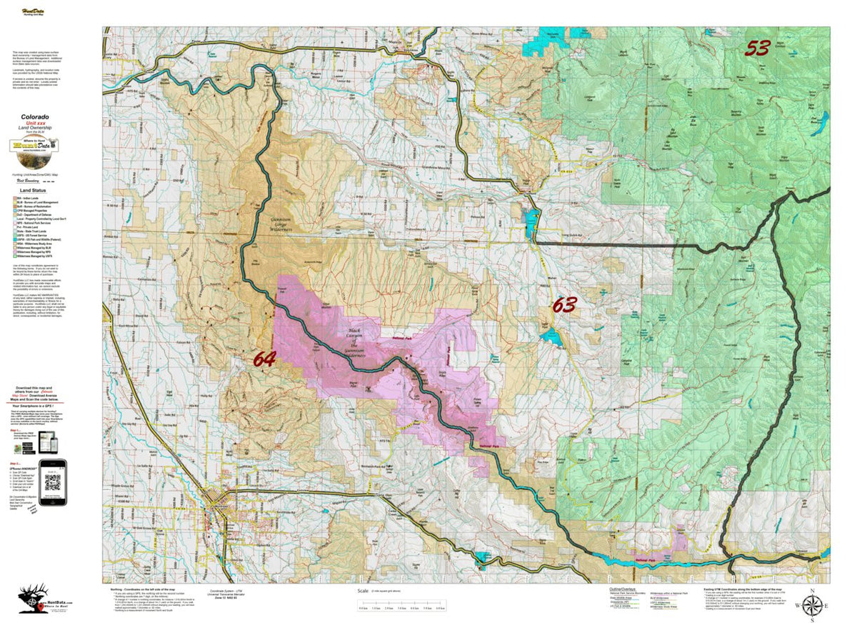 Co Unit 63 Land Ownership Map by Colorado HuntData LLC | Avenza Maps