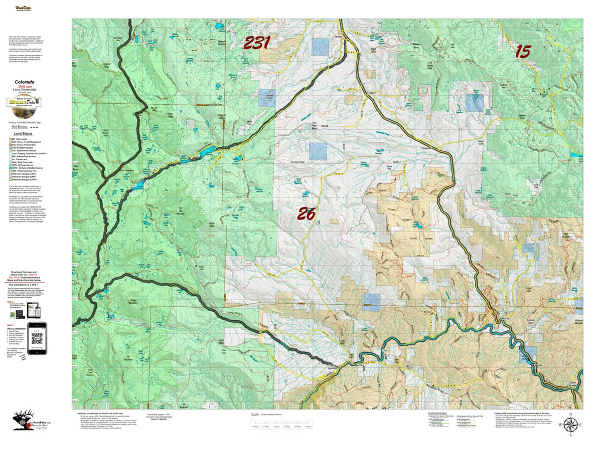 Co Unit 26 Land Ownership Map by Colorado HuntData LLC | Avenza Maps