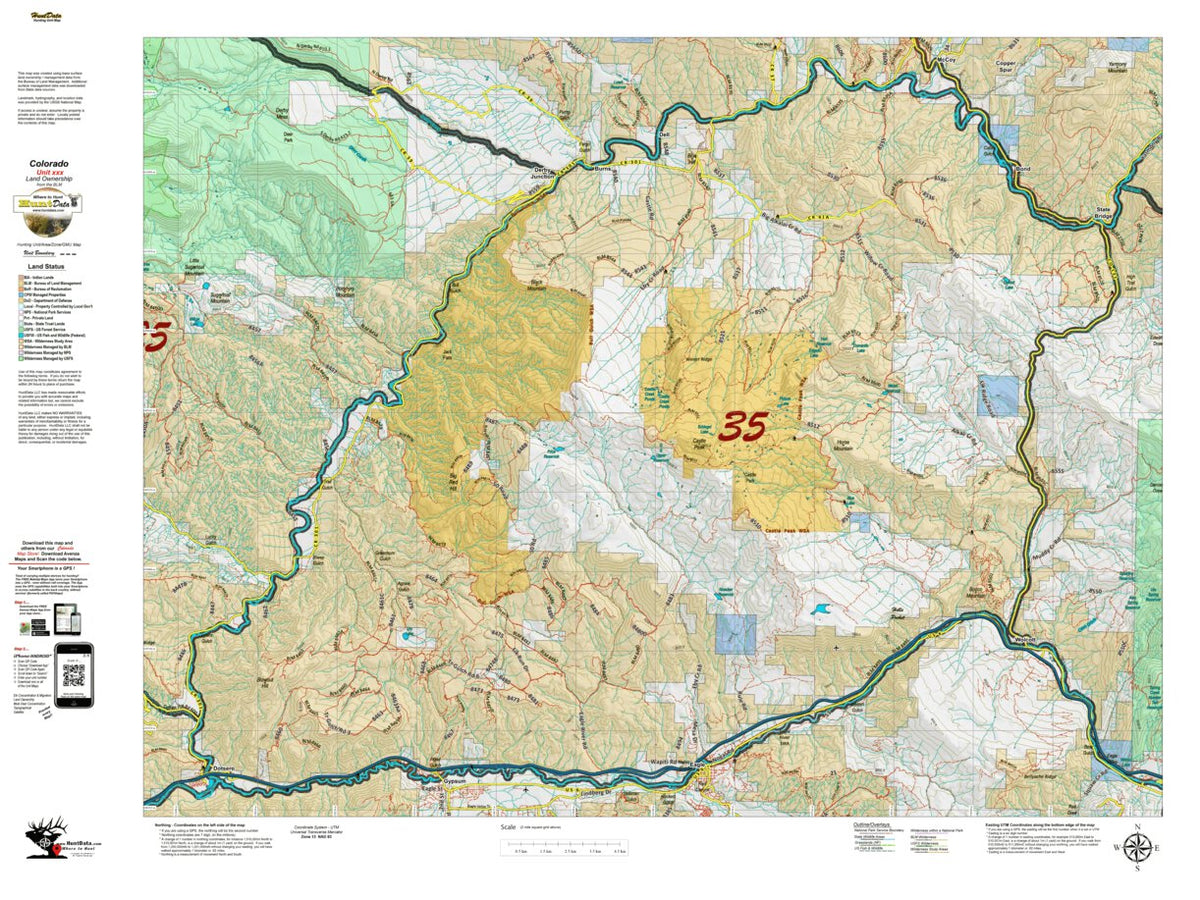 Co Unit 35 Land Ownership Map by Colorado HuntData LLC | Avenza Maps