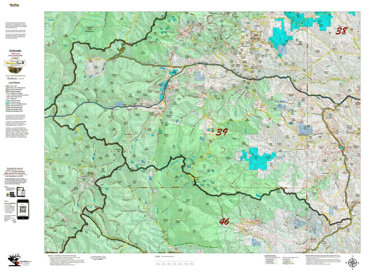 Co Unit 39 Land Ownership Map by Colorado HuntData LLC | Avenza Maps