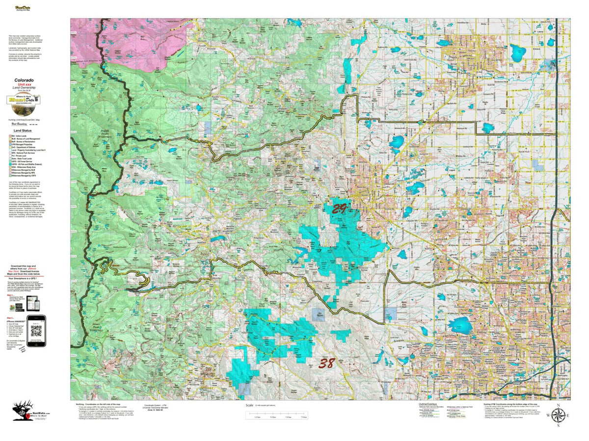 Co Unit 29 Land Ownership Map by Colorado HuntData LLC | Avenza Maps