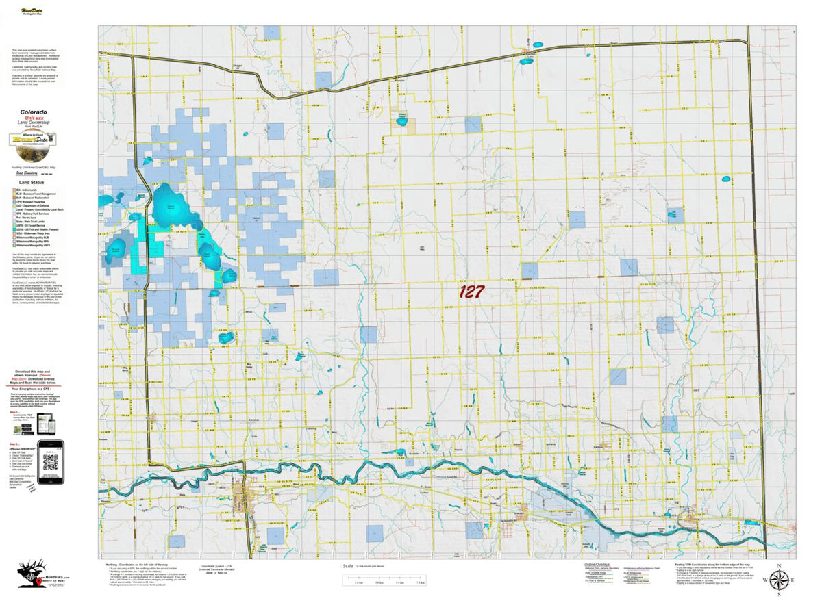Co Unit 127 Land Ownership Map by Colorado HuntData LLC | Avenza Maps