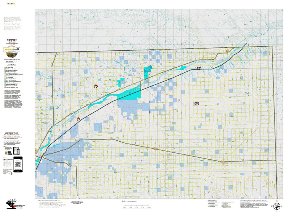 Co Unit 93 Land Ownership Map by Colorado HuntData LLC | Avenza Maps