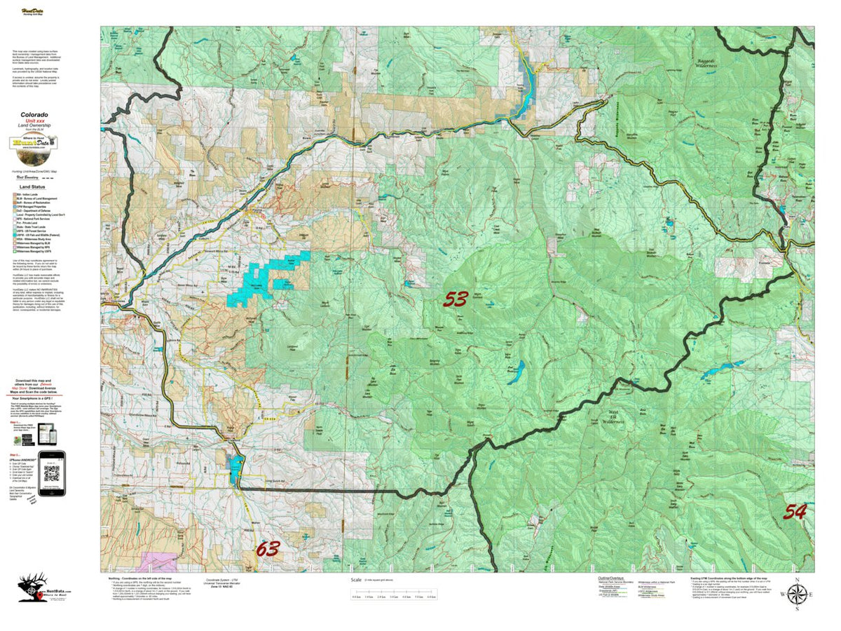 Co Unit 53 Land Ownership Map by Colorado HuntData LLC | Avenza Maps