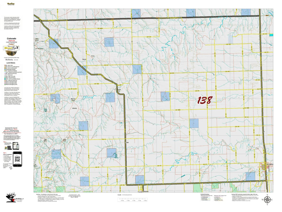 Co Unit 138 Land Ownership Map by Colorado HuntData LLC | Avenza Maps