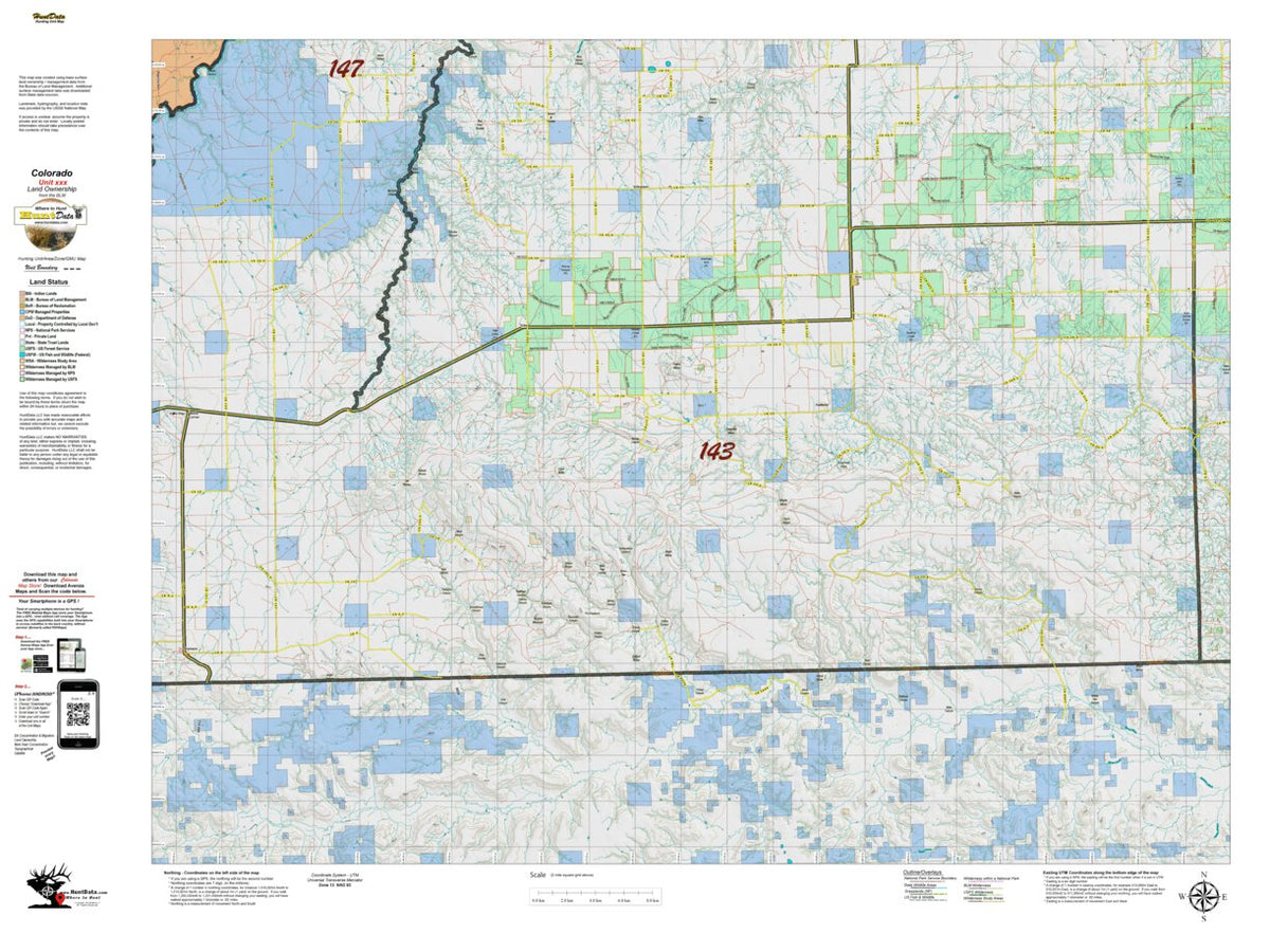 Co Unit 143 Land Ownership Map by Colorado HuntData LLC | Avenza Maps
