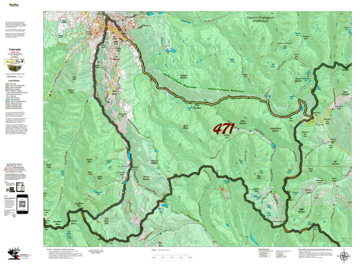 Co Unit 471 Land Ownership Map by Colorado HuntData LLC | Avenza Maps