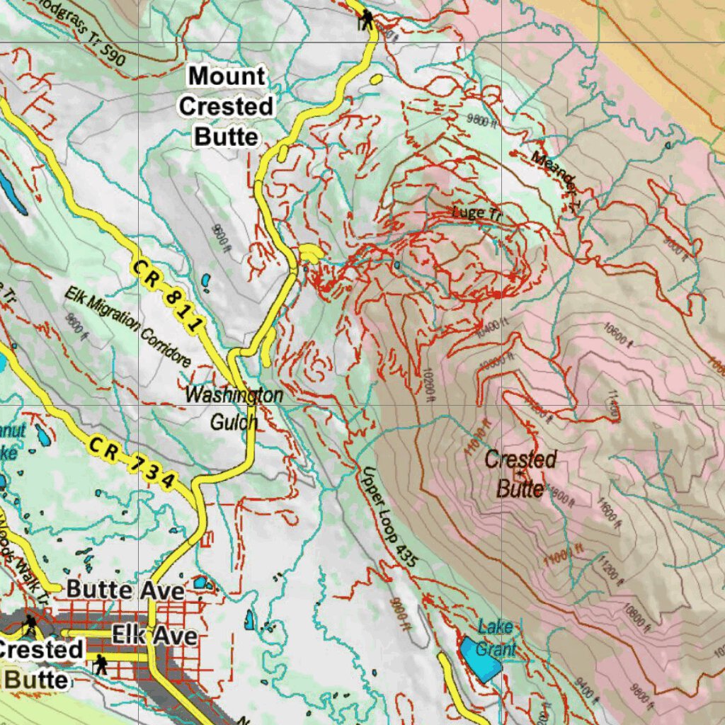 Co Unit 55 Elk Concentration Map by Colorado HuntData LLC | Avenza Maps