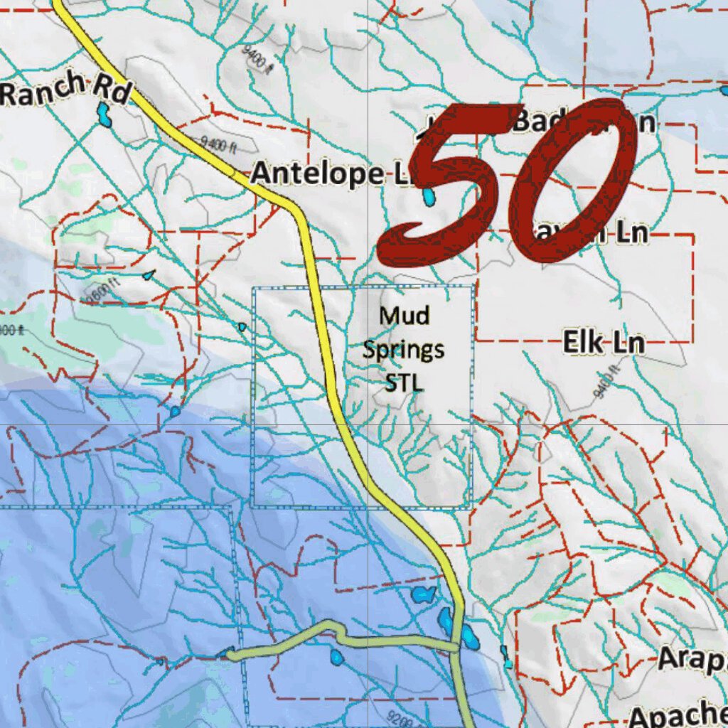 Co Unit 50 Elk Concentration Map by Colorado HuntData LLC | Avenza Maps