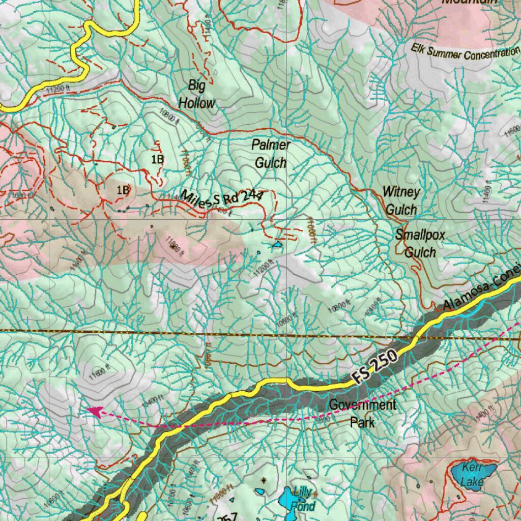 Co Unit 81 Elk Concentration Map by Colorado HuntData LLC | Avenza Maps