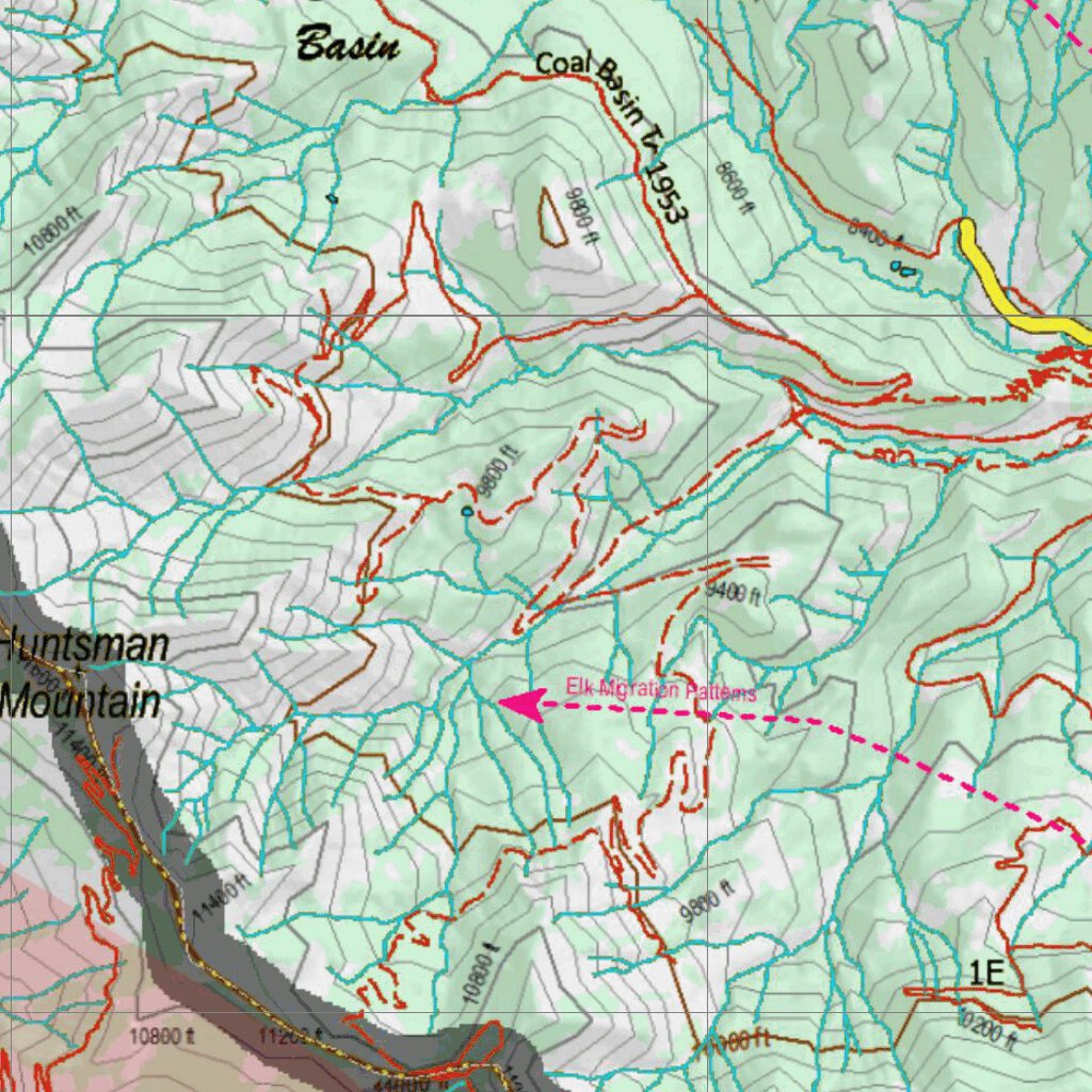 Co Unit 521 Elk Concentration Map by Colorado HuntData LLC | Avenza Maps