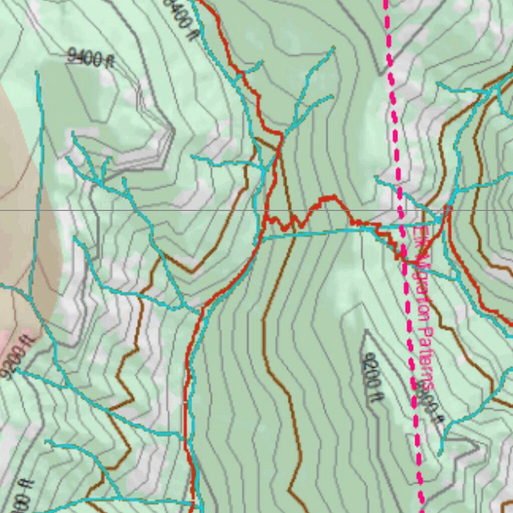 Co Unit 34 Elk Summer, Winter Concentrations and Migration Routes Map ...