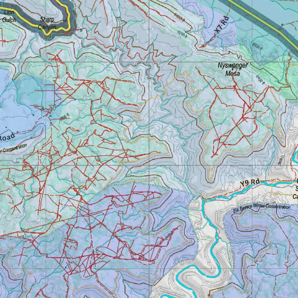 Co Unit 70 Elk Summer, Winter Concentrations and Migration Routes Map ...