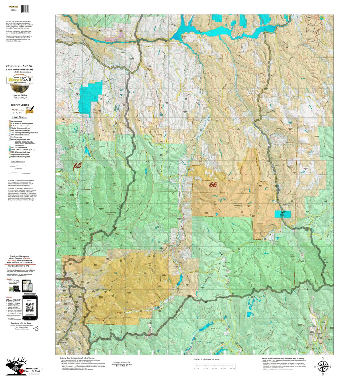 Colorado Unit 66 Land Ownerhship with Elk Concentrations, the Hybrid ...