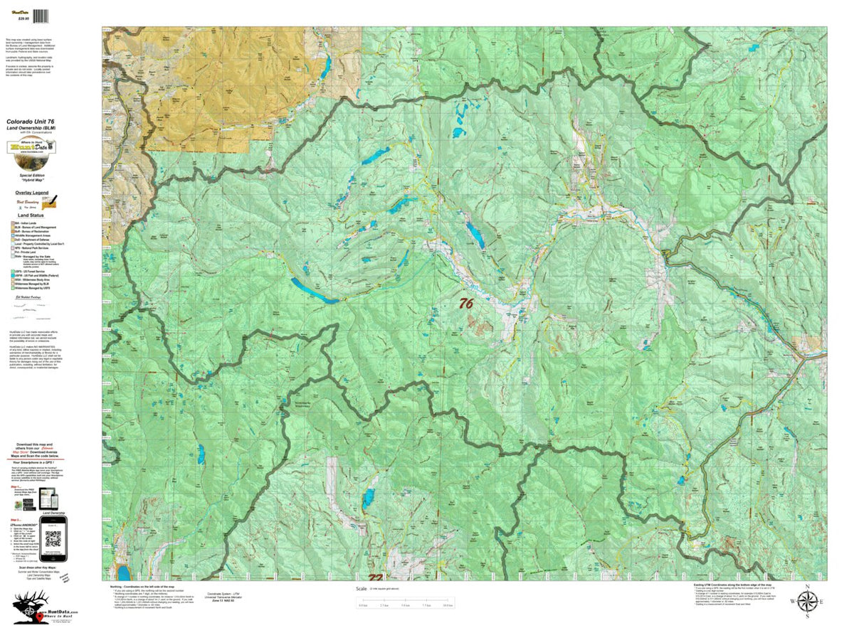 Colorado Unit 76 Land Ownerhship with Elk Concentrations, the Hybrid ...