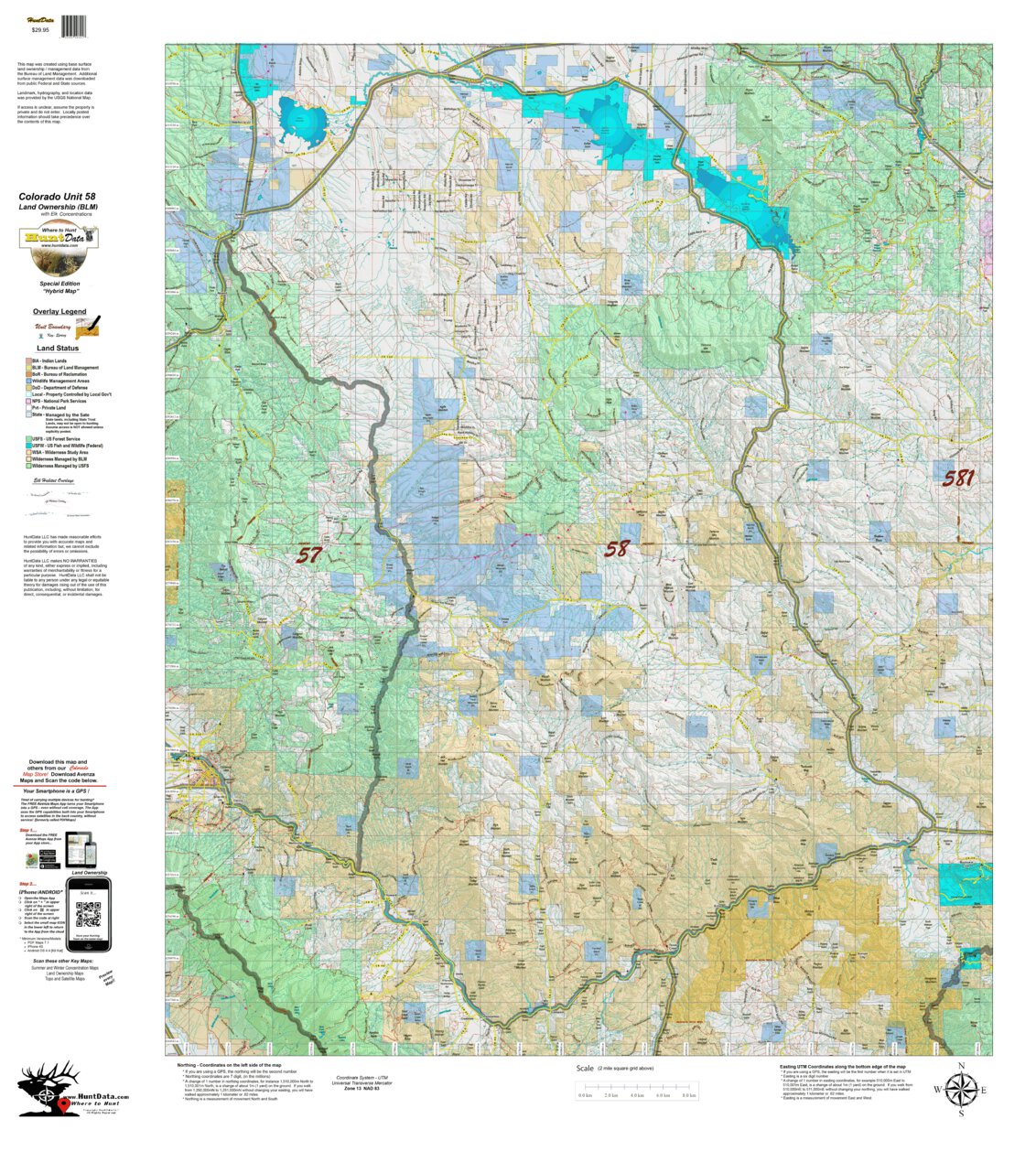 Colorado Unit 58 Land Ownerhship with Elk Concentrations, the Hybrid ...