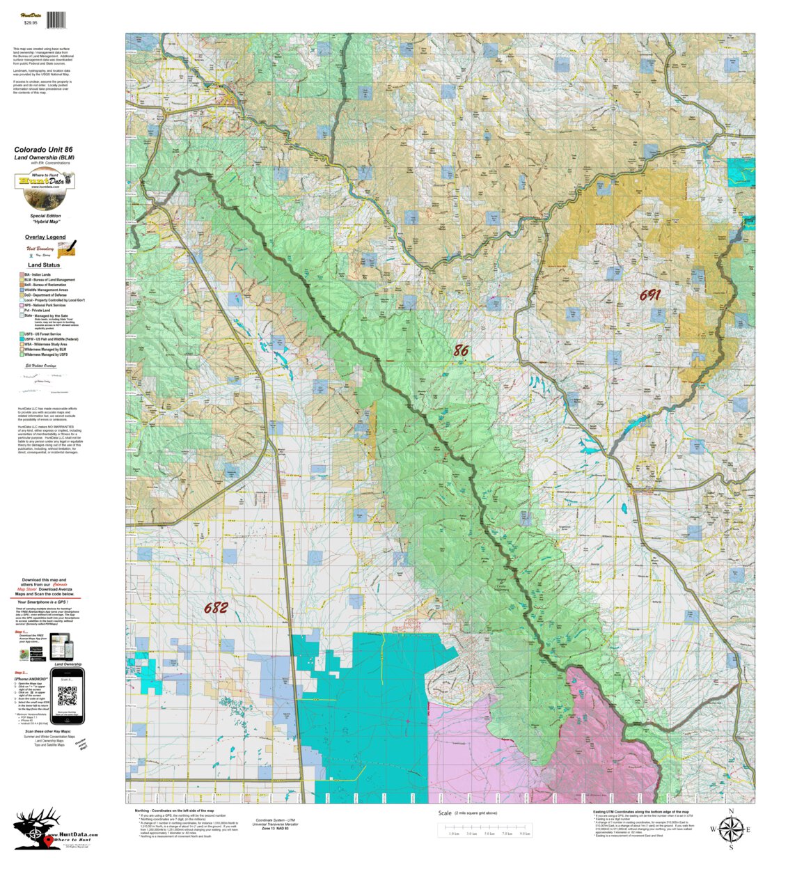 Colorado Unit 86 Land Ownerhship with Elk Concentrations, the Hybrid ...