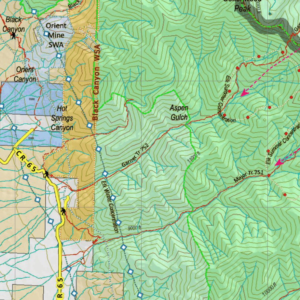 Colorado Unit 86 Land Ownerhship with Elk Concentrations, the Hybrid ...