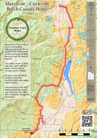 Marysvale - Circleville Butch Cassidy Home Utah Map by Trusted Trail ...