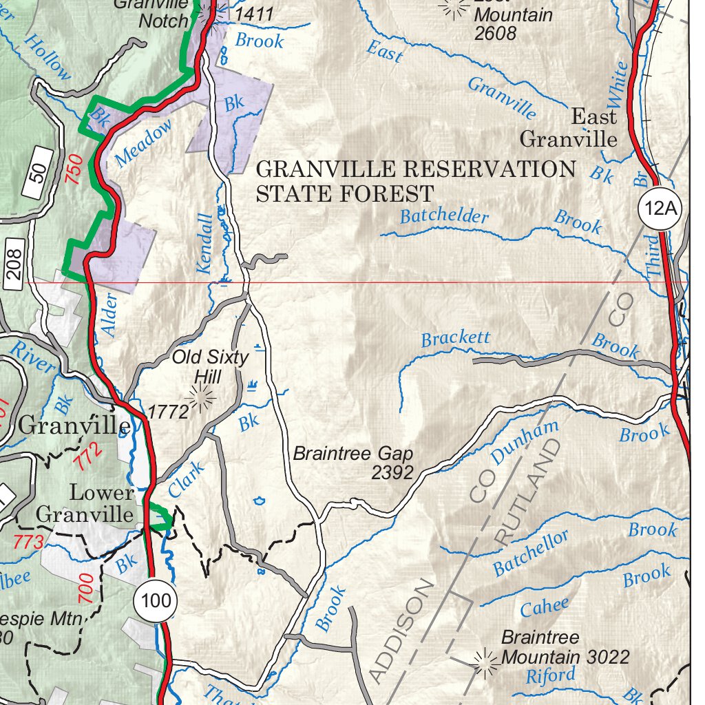 Green Mountain Finger Lakes NF Forest Visitor Map - Green Mtn North by ...
