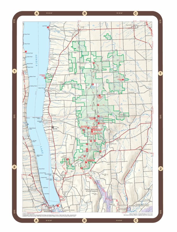 Green Mountain Finger Lakes NF Forest Visitor Map - Finger Lakes by US ...