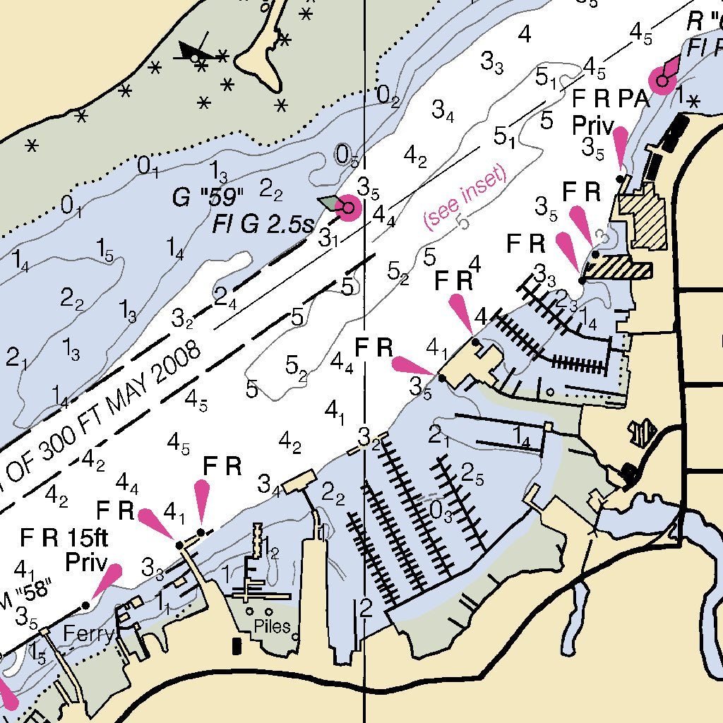 Continuation Of Wrangell Narrows Map by National Oceanographic ...