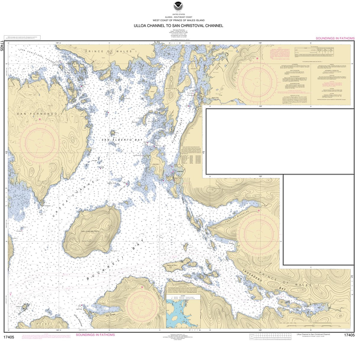 Ulloa Channel To San Christoval Channel Map by National Oceanographic ...