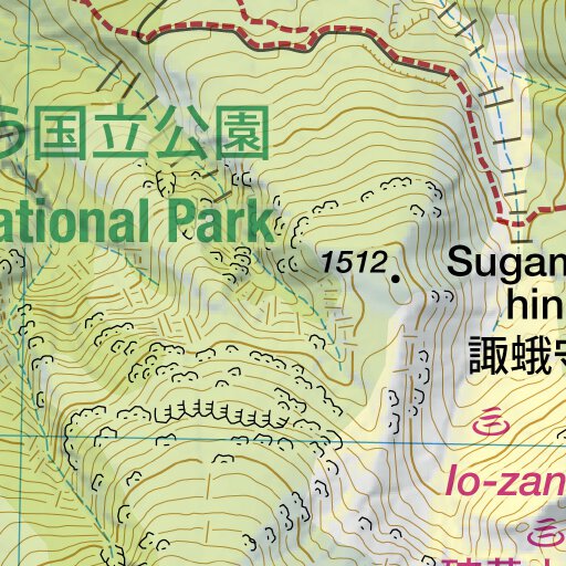 Kuju-san 久住山 Hiking Map (Kyushu, Japan) 1:25,000 by Japanwilds.org ...