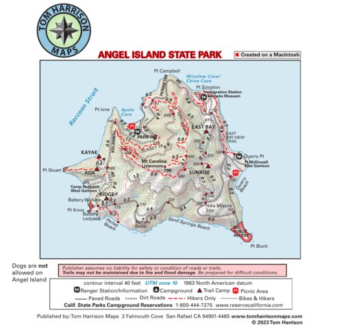 Angel Island Map by Tom Harrison Maps | Avenza Maps
