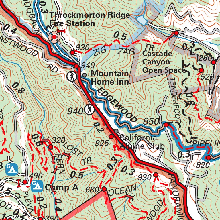 Dipsea and Mountain Play Trails Map by Tom Harrison Maps | Avenza Maps
