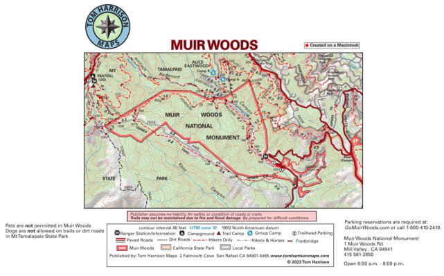 Muir Woods Map by Tom Harrison Maps | Avenza Maps