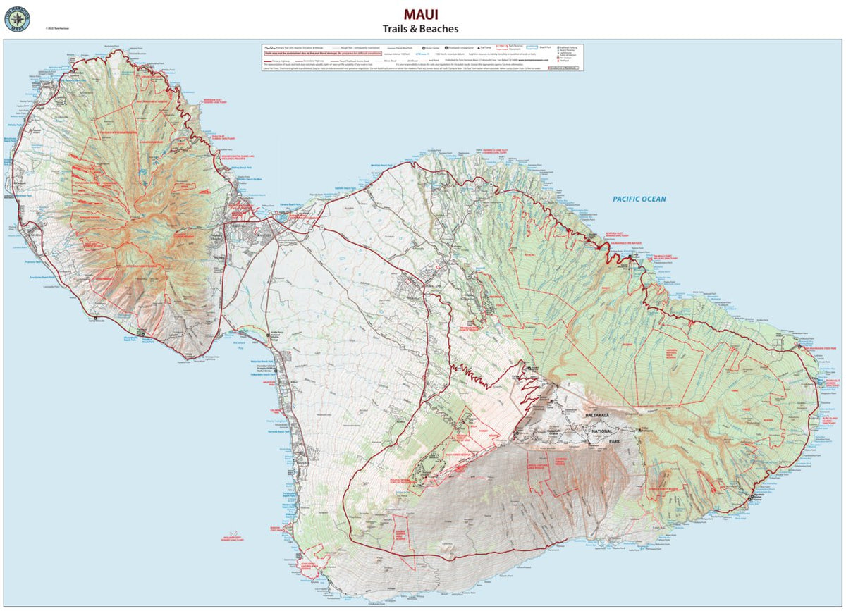 Maui Trails and Beaches Map by Tom Harrison Maps | Avenza Maps