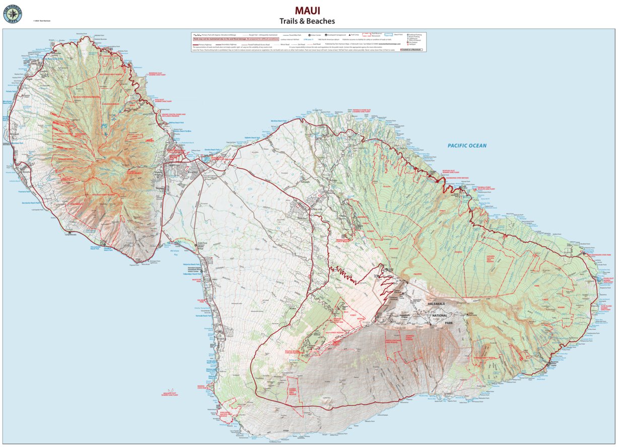Maui Trails and Beaches Map by Tom Harrison Maps | Avenza Maps