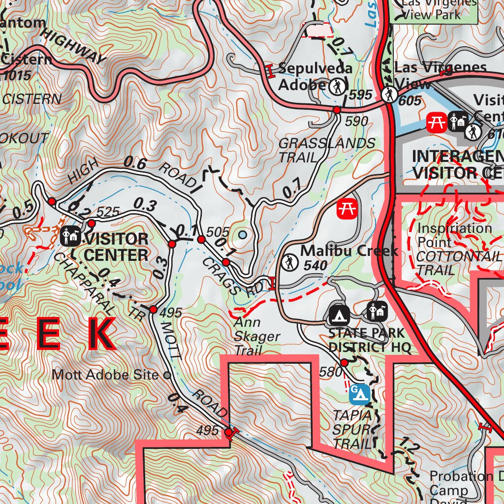 Malibu Creek State Park Map by Tom Harrison Maps | Avenza Maps