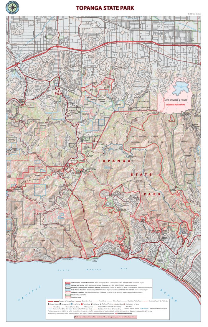 Topanga State Park Map by Tom Harrison Maps | Avenza Maps