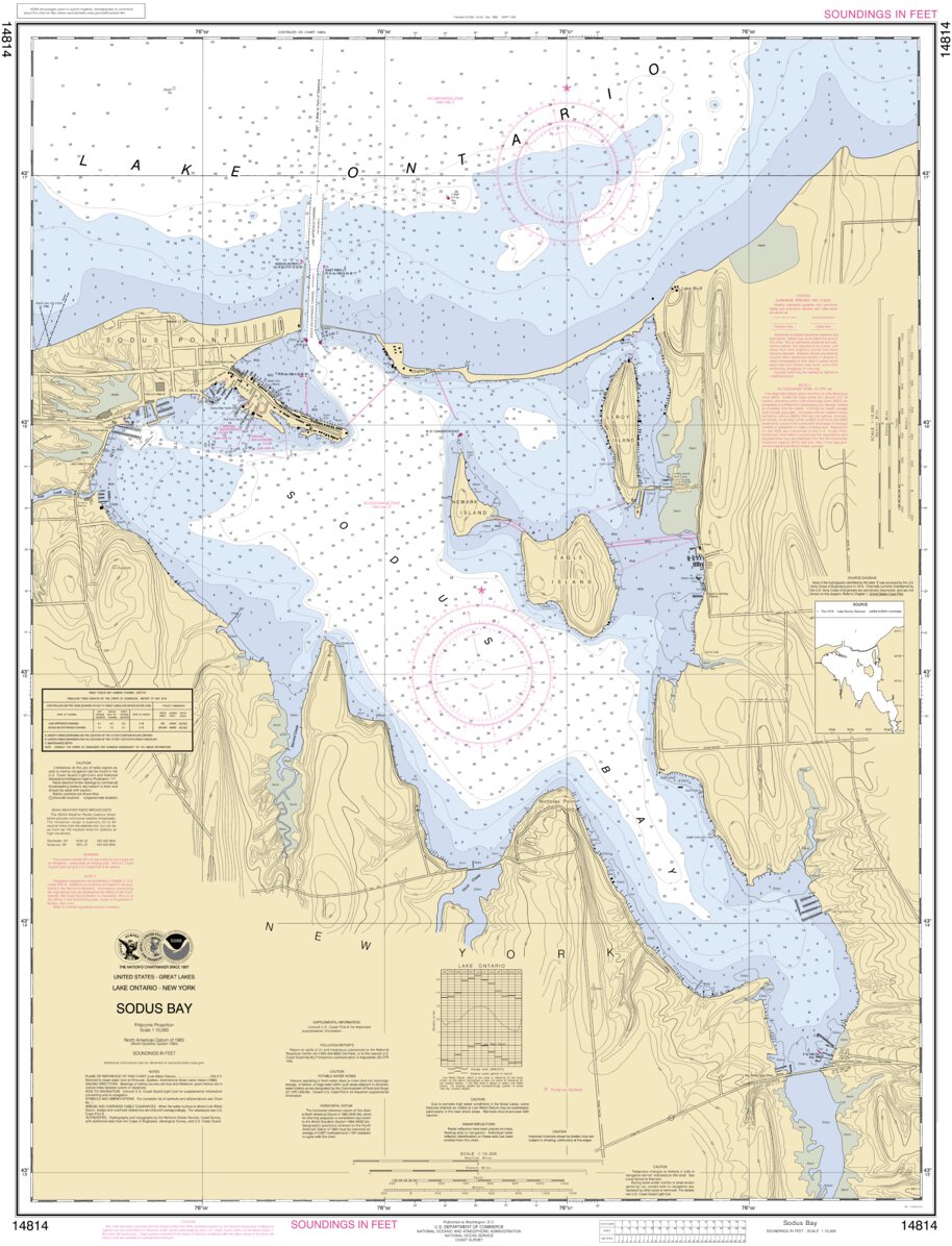 Sodus Bay Lake Ontario New York Map by National Oceanographic ...