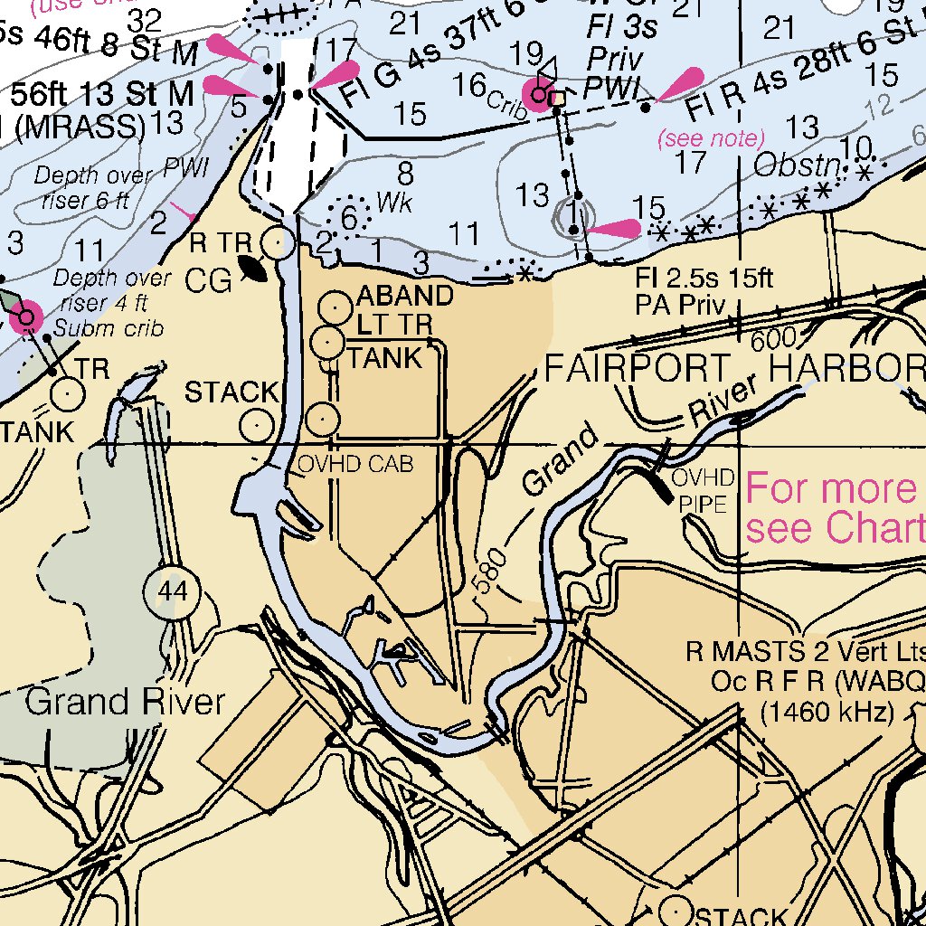 Ashtabula To Chagrin River Ohio Map by National Oceanographic ...