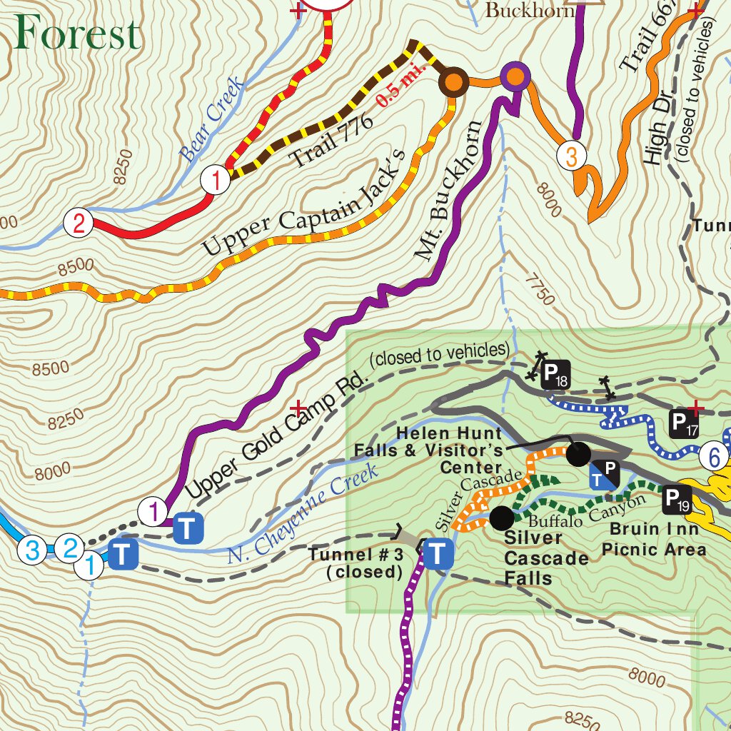 Trail Map #3, North Cheyenne Canon Area, Pikes Peak Region Series by ...