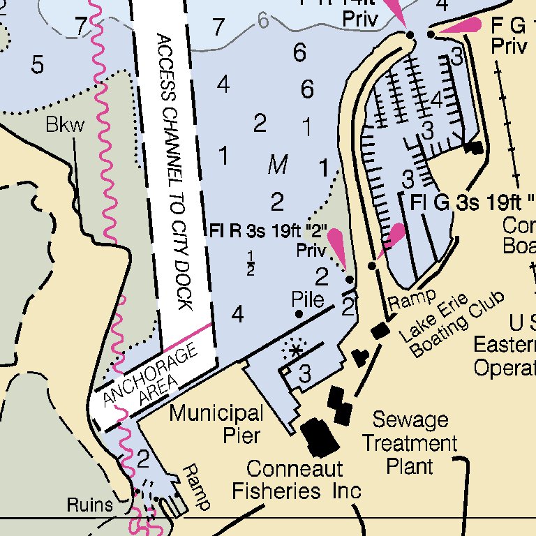 Conneaut Harbor Ohio Map by National Oceanographic & Atmospheric ...