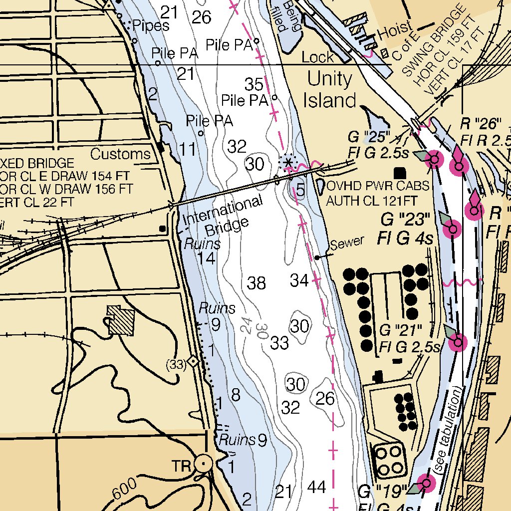 Upper Niagara River Map by National Oceanographic & Atmospheric ...