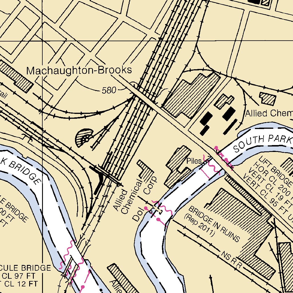 Buffalo Harbor New York Map by National Oceanographic & Atmospheric ...