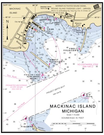 Mackinac Island Michigan Map by National Oceanographic & Atmospheric ...