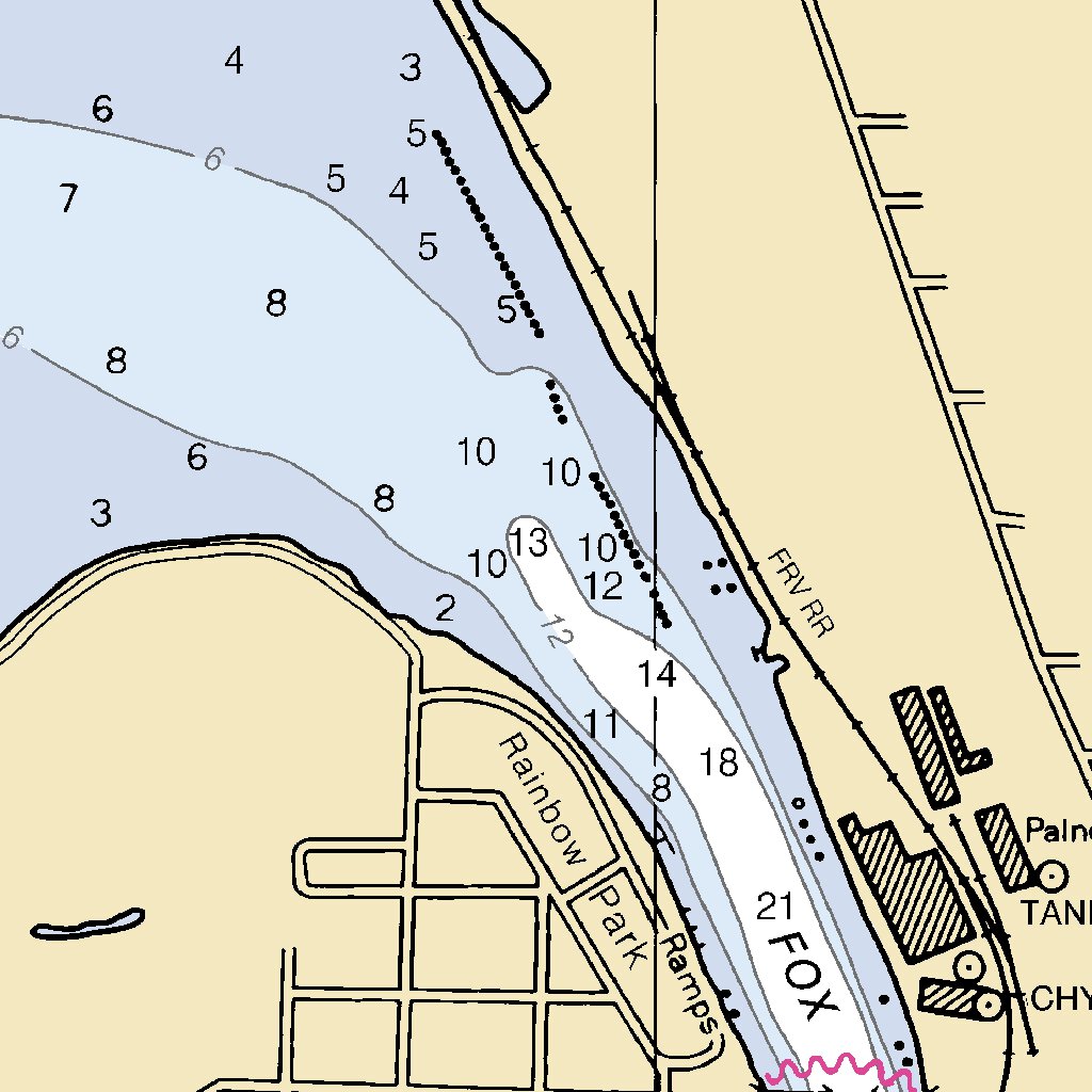 Lake Winnebago And Fox Riv Pg 14 Map by National Oceanographic ...