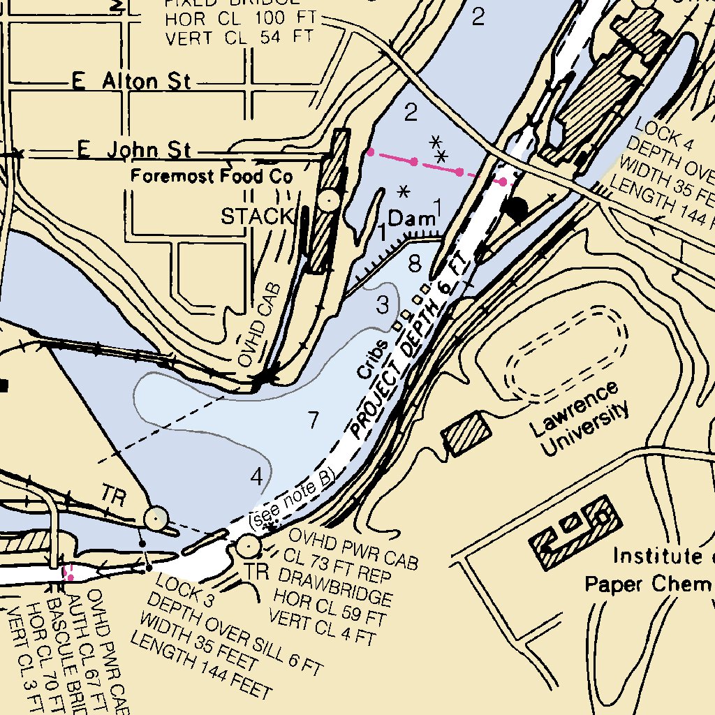 Lake Winnebago And Fox Riv Pg 26 Map by National Oceanographic ...