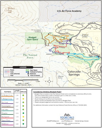 Trail Map# 10, Blodgett Open Space, Rampart Range Area in the Pikes ...