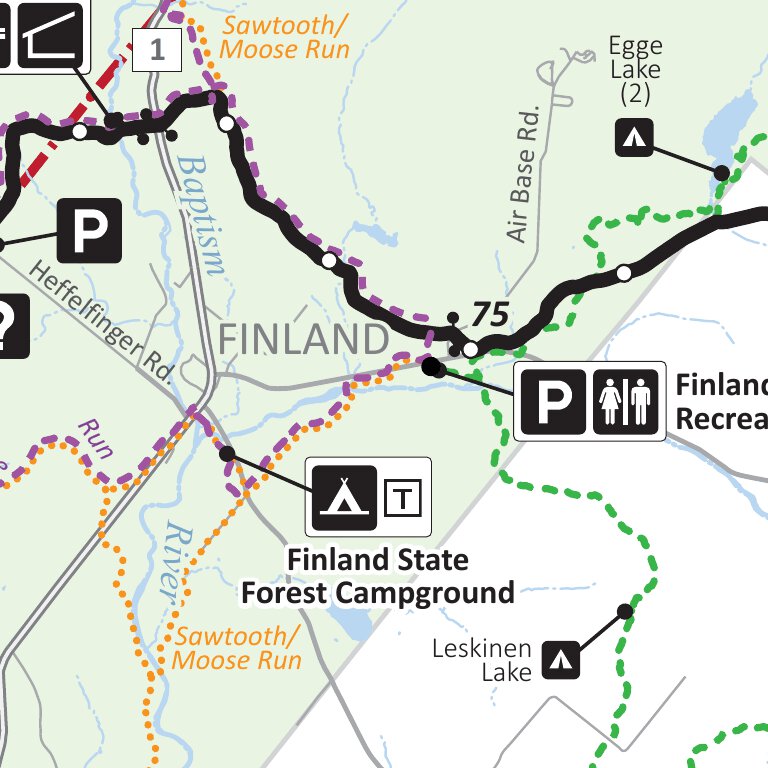 CJ Ramstad/North Shore-Finland State Forest to Sawbill Trail Map by ...
