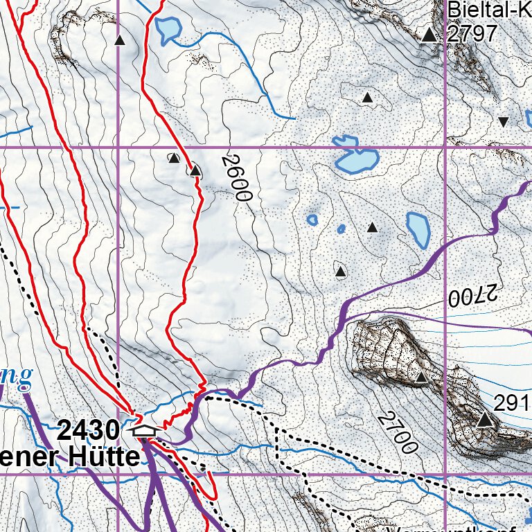 Skitourenkarte Piz Buin 2023 1:25.000 Map by Bildkartographie | Avenza Maps