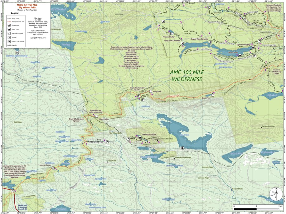 Maine AT Trail Map #11: Big Wilson Falls by Eyes Up Adventures | Avenza ...