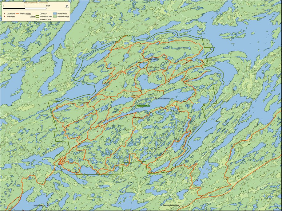 Ontario Provincial Park: Frontenac Map by Xavier Maps | Avenza Maps