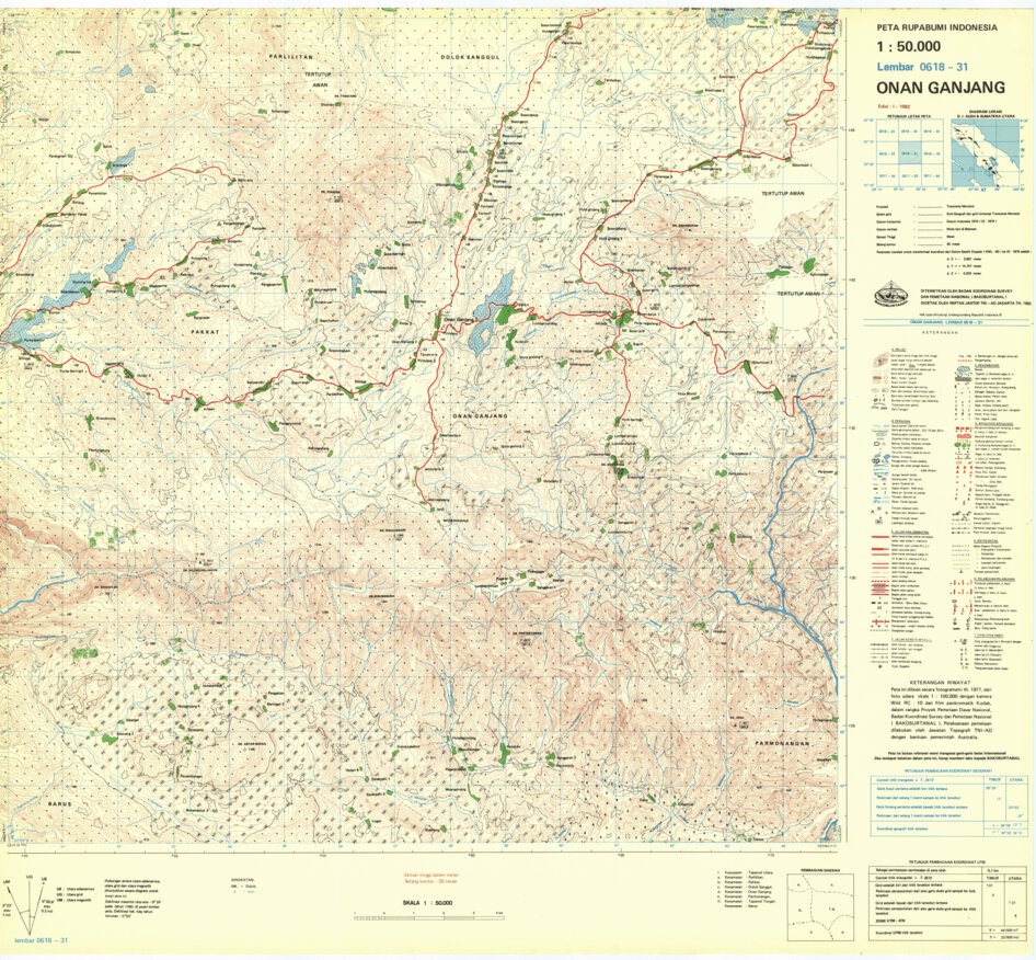 Onan Ganjang (0618-31) Map by Badan Informasi Geospasial | Avenza Maps